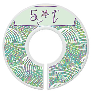 Mumsy Goose Nursery Closet Dividers Closet Organizers Baby Girl Clothes Dividers Mermaid (Sizes 2T - 7 (6 Rings))