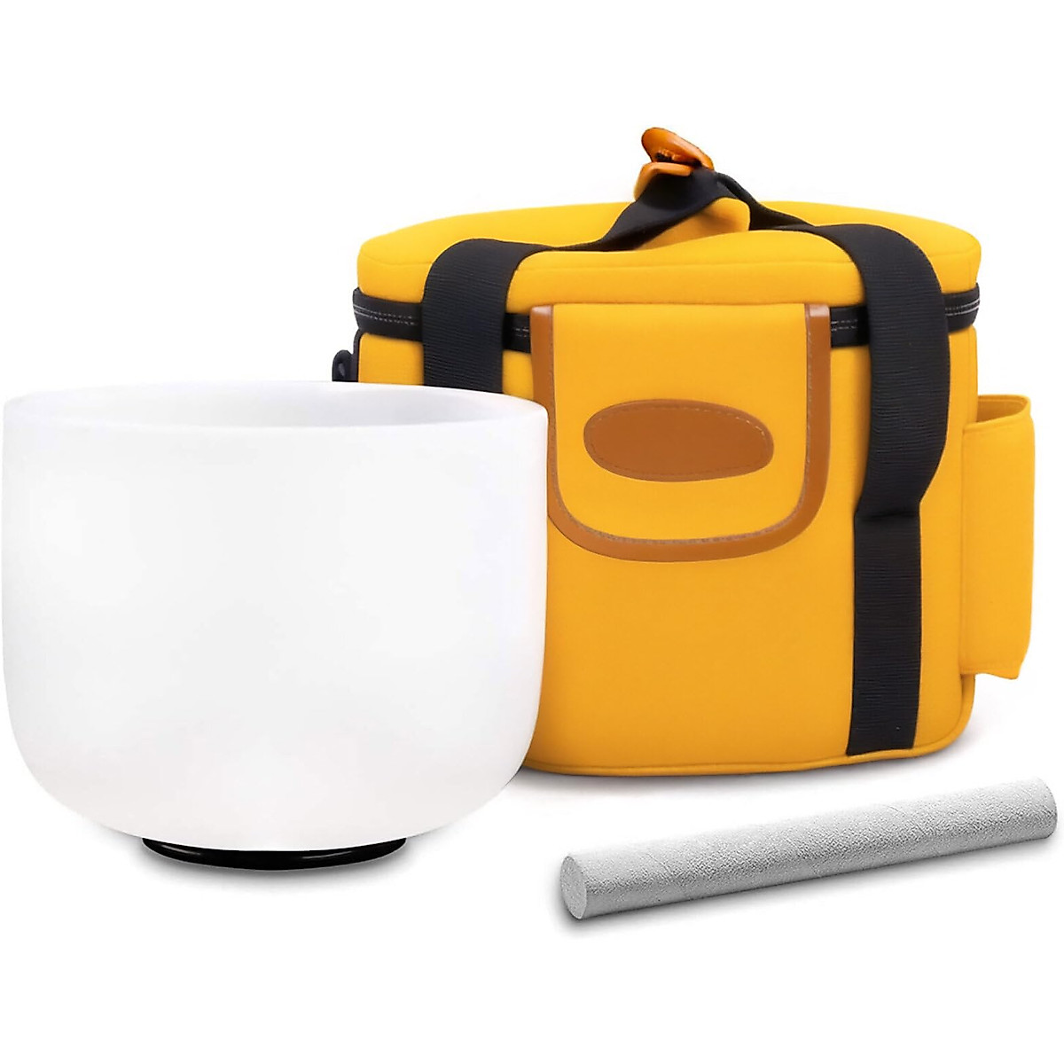 Crystal Singing Bowl, Chakra Frosted Quartz,Meditation Therapy Sound Healing Instrument Sound Bath Bowl with Carrying Bag, Mallet and O-ring (Random Tone & Color)