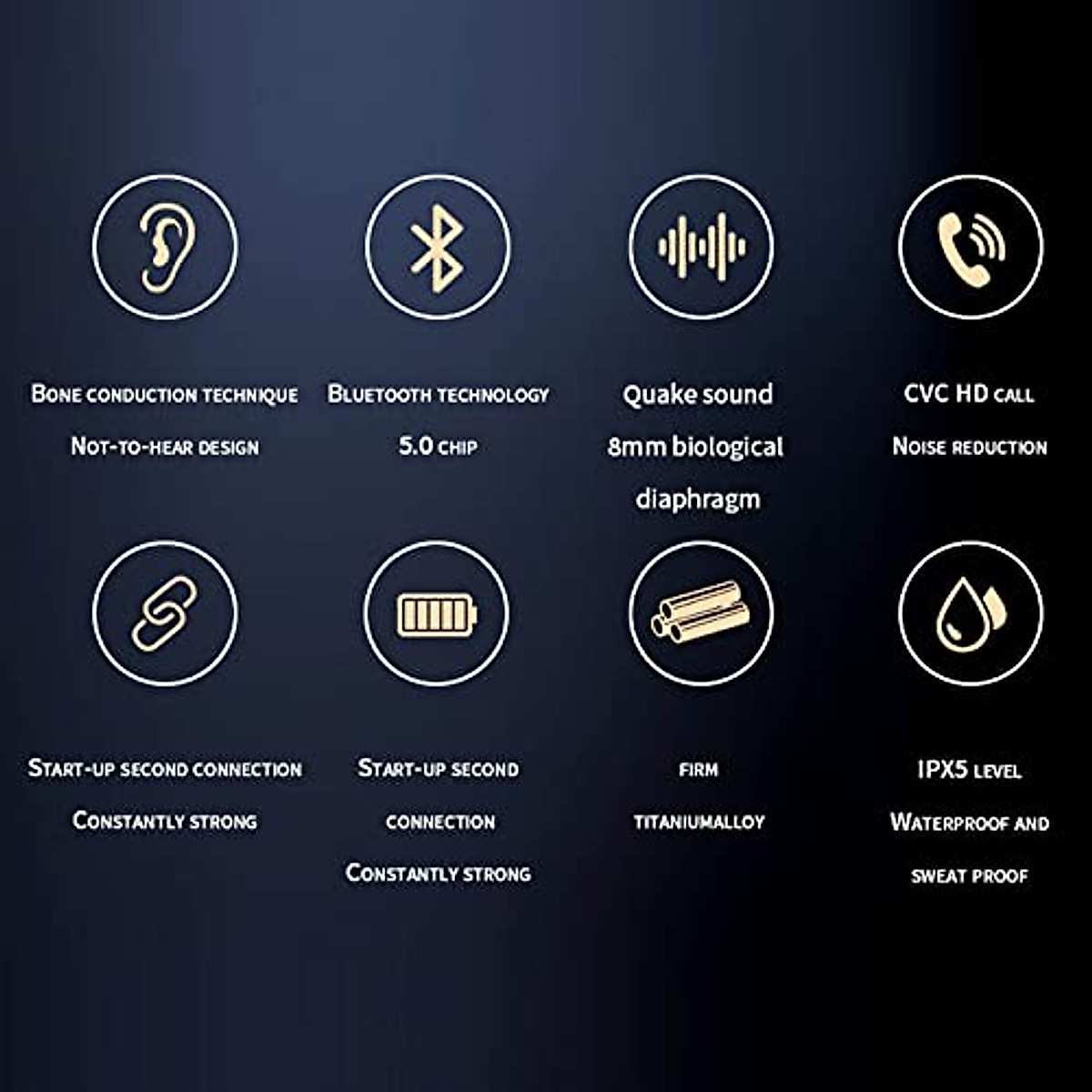 Premium Bone Conduction Headphones Wireless Bluetooth 5.0 Earbuds Open Ear Headphones Business Headset Built-in Mic,Sweatproof Earphones Sports Headset for Running,Cycling,Hiking,Gym (Red)