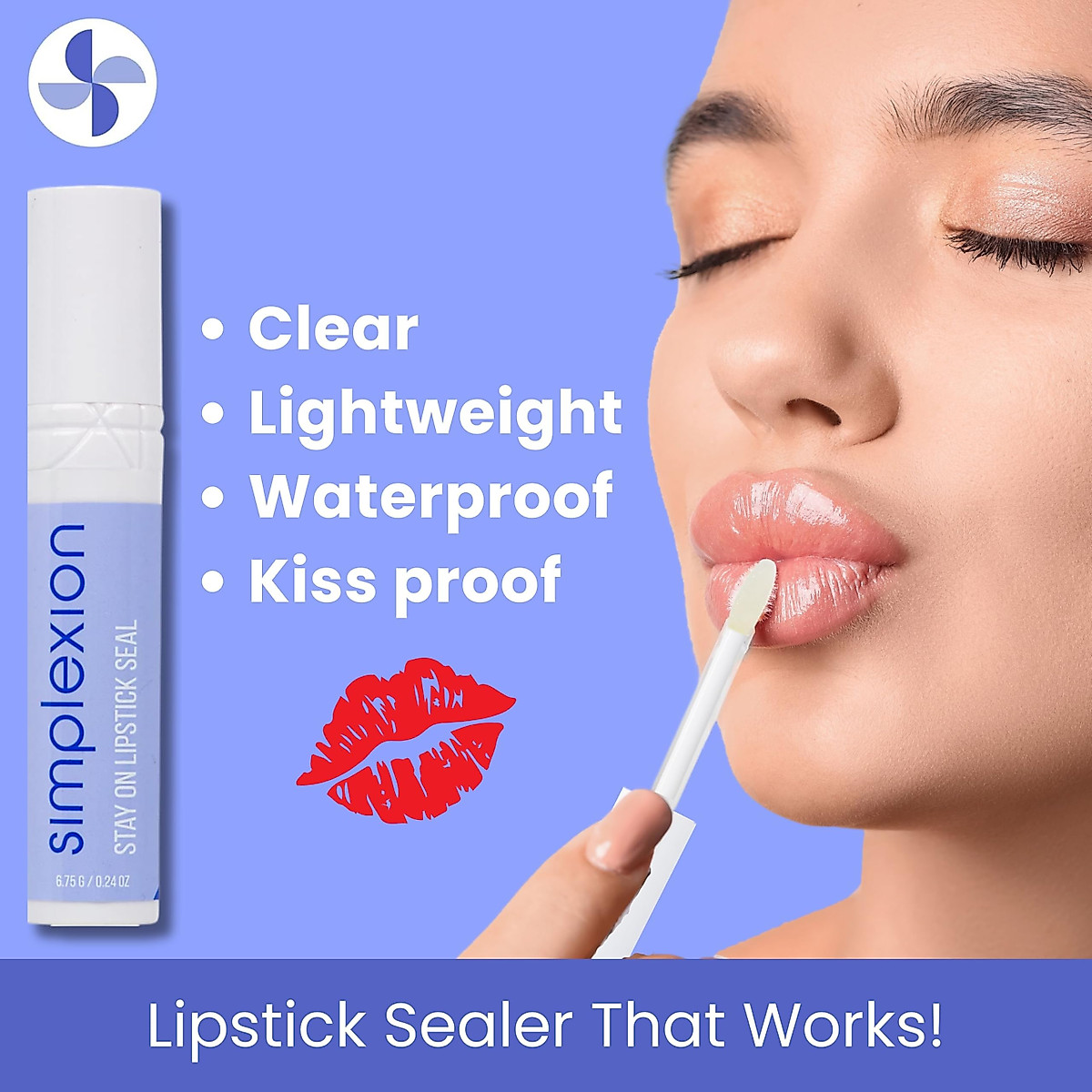 Simplexion Stay On Lipstick Seal - Long Lasting, Transferproof formula makes your lip color last longer. Goes on clear and prevents lip color from smudging, smearing, and caking.