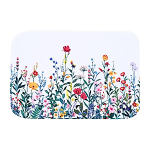 Floral Bath Mat, Floral Bathroom Rug, Indoor Doormat Bath Rugs Non Slip, Washable Cover Floor Rug Absorbent Carpets Floor Mat Home Decor for Kitchen (16x24)