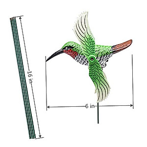 UOUDIO 4Pcs Hummingbird Garden Decor Stakes with Windmill, Durable Garden Ornaments Outdoor Decorations for Patio Lawn Yard