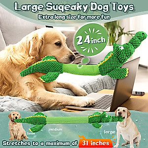 WOWBALA Dog Toys for Large Dogs: Squeaky Dog Toys - Plush Dog Chew Toys - Tough Tug of War Dog Toys - Interactive Puppy Toys for Small,Medium,Large Breed