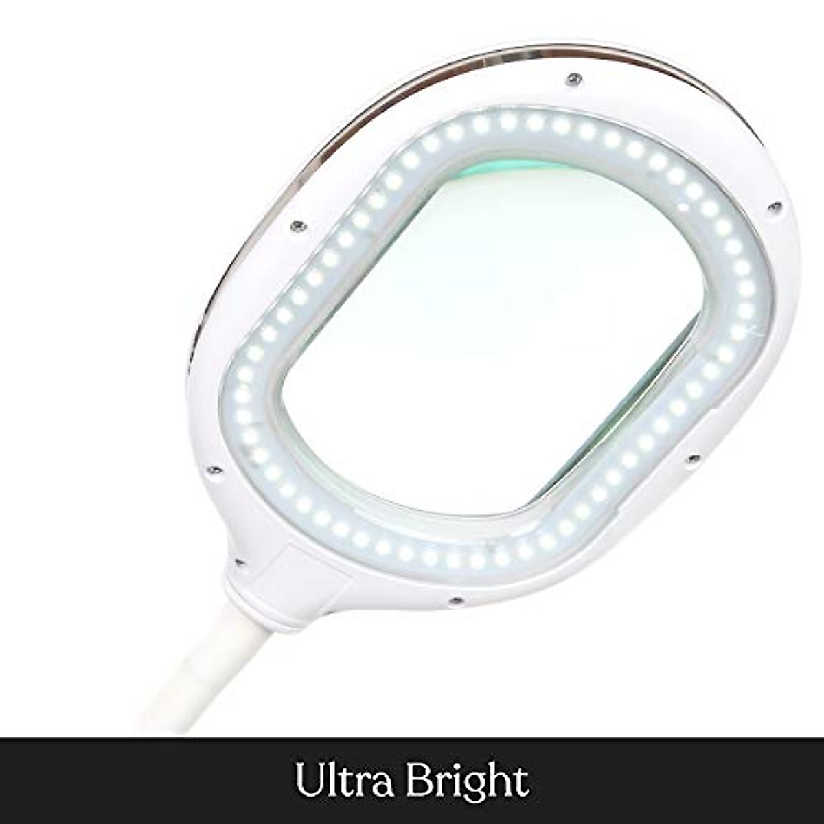 Brightech LightView Pro Magnifying LED Desk Lamp with Light, Hobbies & Reading, Flexibility & Durability Magnifying Floor Lamp, 3 in 1 LED Light Glass Magnifier, Work Light for Pro Uses - White