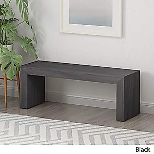GDF Studio Farmhouse Acacia Wood Dining Bench, Black