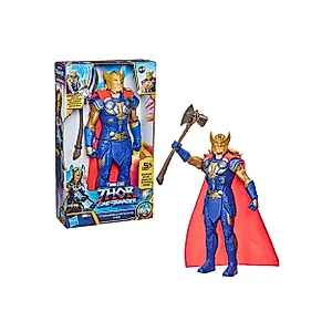 Marvel Studios’ Thor: Love and Thunder Stormbreaker Strike Thor Toy, 12-Inch-Scale Electronic Action Figure, Toys for Kids Ages 4 and Up