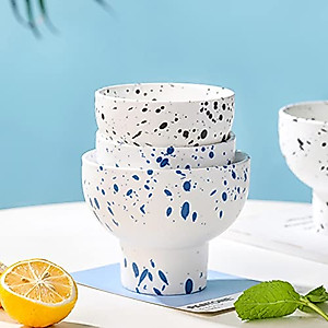 PAREKS 1pc Snack Tasters Dessert Cereal Trifle Bowls White Parfaits Yogurt Party Mixing Cups Multipurpose Milk Dishes Kitchen Soda Glass Drinking Juice Ceramic Footed Sauce