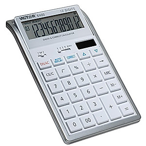 Victor 12-Digit Check and Correct Desk Calculator, White
