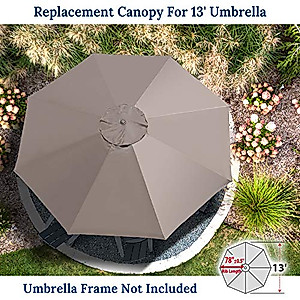BenefitUsa Umbrella Cover Canopy 13ft 8 Rib Patio Replacement Top Outdoor-taupe