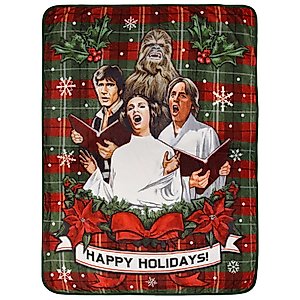 NORTHWEST Star Wars Holiday Chorus Carolers Plush Throw Blanket 46" x 60" (117cm x 152cm)