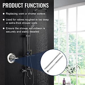 RP12630 Longer Escutcheon Trim Screws Replacement for Delta Faucet, Shower Trim Screws for Valves Roughed-in Too Deep, Faucet Repair Parts for Delta Classic Tub/Shower System, 2 Pack