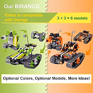 BIRANCO. Remote Control Tracked 3in1 Stunt Racer Building Kit - RC Car STEM Construction Toy, Gift Idea for Kids, Boys and Girls Ages 8-12 Year Old (353 Pcs)