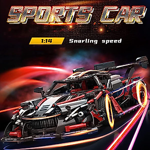 Mesiondy Adults Challenging Racing Car Building Blocks Kit，1:14 1391 Pieces Car Model Building Set DIY Toys for Boys Age 12 13 14 15 16