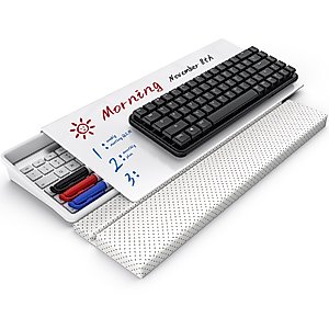 Acrylic Computer Keyboard Stand with Wrist Rest & Storage Tray - Yikola 3-Level Angle Adjustable Keyboard Riser for Desk Dry Erase Board Buddy, Ergonomic Tilted Keyboard Holder for Comfortable Typing