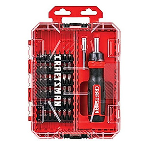 CRAFTSMAN RATCHETING SCREWDRIVER, 44PC (CMHT68017), Red