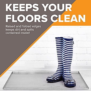 Pinnacle Systems 41.25" x 26.75" Metal Replacement Dog Crate Pan Chew Proof Crack Proof Pet Kennel Tray Central Dog Training Crate Pan Pet Supplies, Galvanized, 1" H