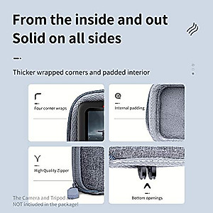 TELESIN Small Carry Case for GoPro Hero 11 Hero 10 Hero 9 9 Black, Pocket Size Protective Case Travel Bag With Half Open Zipper Supports Connecting with Go Pro 10 9 Selfie Stick and Tripod Accessories