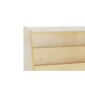 ECR4Kids Double-Sided Mobile Book Display with Storage, Classroom Bookshelf, Natural