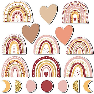 Flutesan 18 Pcs Boho Refrigerator Magnets Cute Rainbow Magnetic Stickers Locker Magnets for Girls Boho Party Supplies Boho Kitchen Magnetic Decorations Birthday Baby Shower Locker Accessories Girls