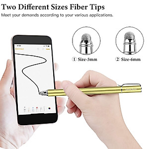 StylusHome Stylus Pens for Touch Screens(6 Pcs),Sensitivity 2 in 1 Fiber Tips Capacitive Stylus with 12 Extra Replaceable Tips for iPad iPhone Tablets Samsung Galaxy All Universal Touch Screen Devices