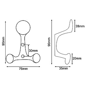 Wall Hook Metal Heavy Duty Kids Backpack Hooks Black Double Prong Hooks Indoor Coat Hook for Hanging Bathroom Towels Keys Cap Wall Mount Modern Decor Horn Hook 3 Pack with Screws, Black