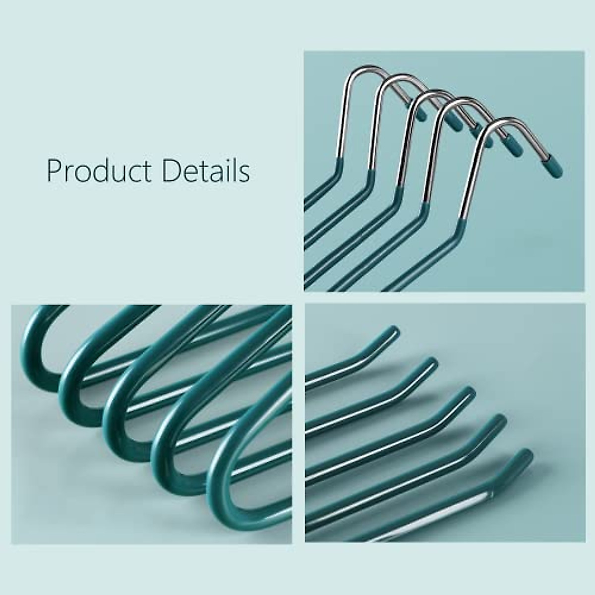 UPRA Multiple Slack/Trousers Pants Hangers 10 Pack,Anti-Rust Chrome Metal Hangers,Non Slip Rubber Coating,Space Saving,Open Ended or Easy-Slide Pant Airing Wet Clothes-Without Neckline Wrinkles,Green