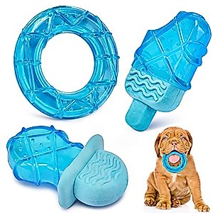 ADDPETS Puppy Toys Frozen 3 Pack for Teething Puppies,Puppy Chew Toys for Teething Relieve Teething Pain Itching, Fillable Puppy Teething Toys,Floating Puppy Chew Toys,Teething Comfort in Summer