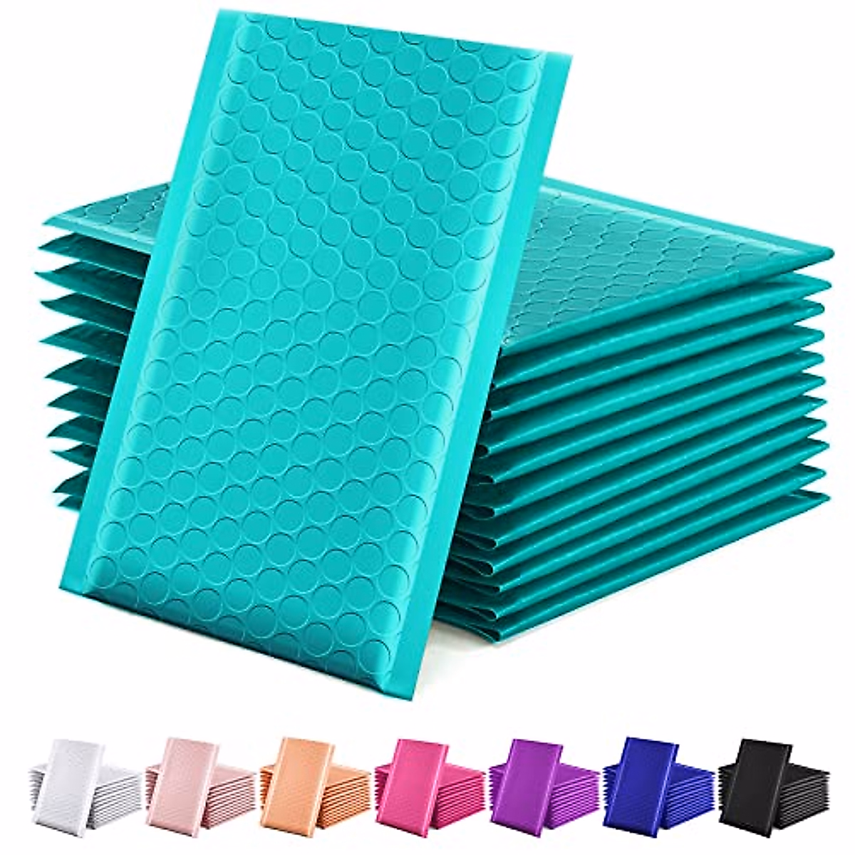 GSSUSA Teal Bubble Mailers, 4x8" Inches, 50 Pack, Usable Size 4x7" Bubble Mailers, Packaging for Small Business, Shipping Envelopes, Packaging Bags, Padded Envelopes, Shipping Supplies