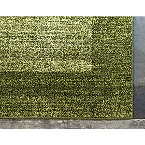 Unique Loom Del Mar Collection Area Rug - Abigail (5' 3" x 8' Rectangle, Light Green/ Ivory)