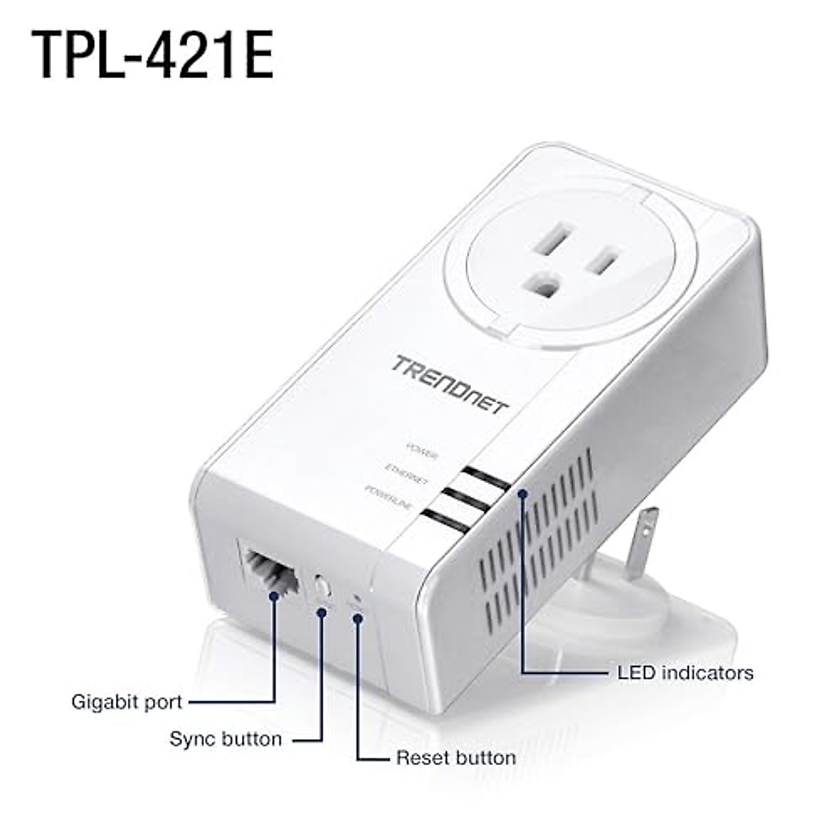 TRENDnet Wi-Fi Everywhere Powerline 1200 AV2 Dual-Band AC1200 Wireless Access Point Kit, Includes 1 x TPL-430AP and 1 x TPL-423E, 3 x Gigabit Ports, Easy Installation, White, TPL-430APK