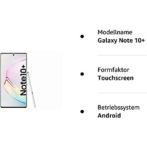 SAMSUNG Galaxy Note 10+ Plus (256GB, 12GB) 6.8" QHD+ AMOLED, Snapdragon 855, 4300mAh Battery, 4G LTE Fully Unlocked (T-Mobile, Verizon, Global) N975U1 US Model (w/Wireless Charger Pad, White)