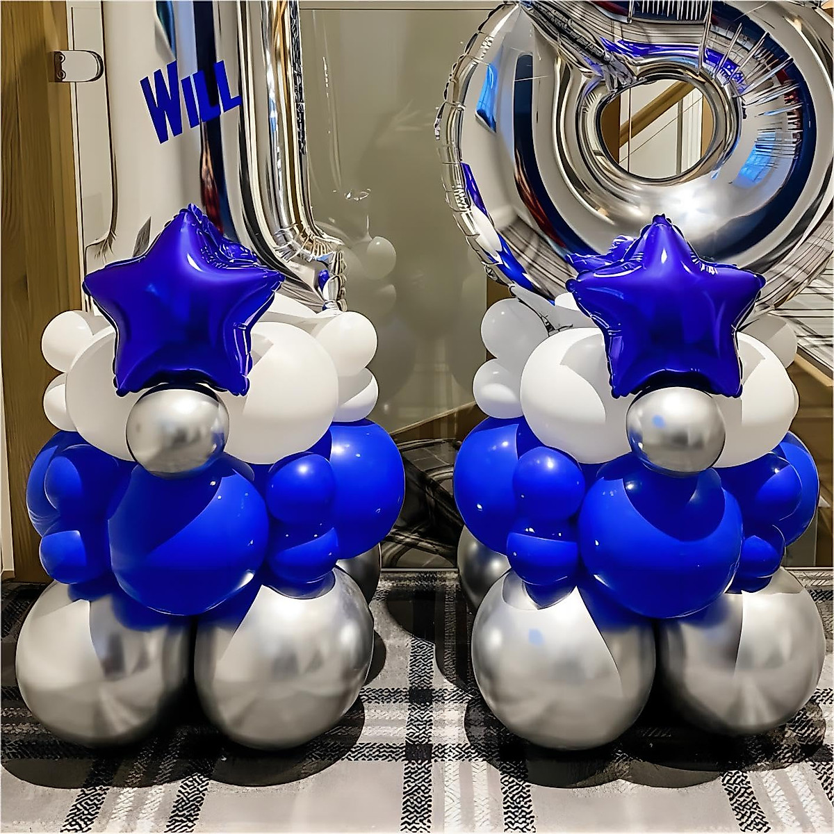 150pcs Royal Blue Balloons Different Sizes Pack, 18 12 10 5 Inch Party Balloon Garland Arch Kit Birthday Baby Shower Graduation Baseball Nautical Party Decorations(With 2 Ribbons)