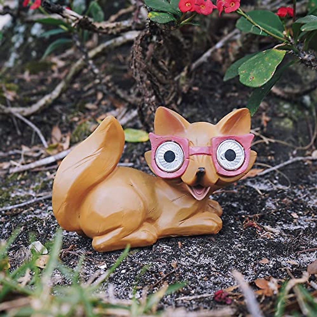 Dawhud Direct Fox Solar Light for Home and Outdoor Decor, Fox Solar Powered Flickering LED Garden Light Backyard Fox Decoration
