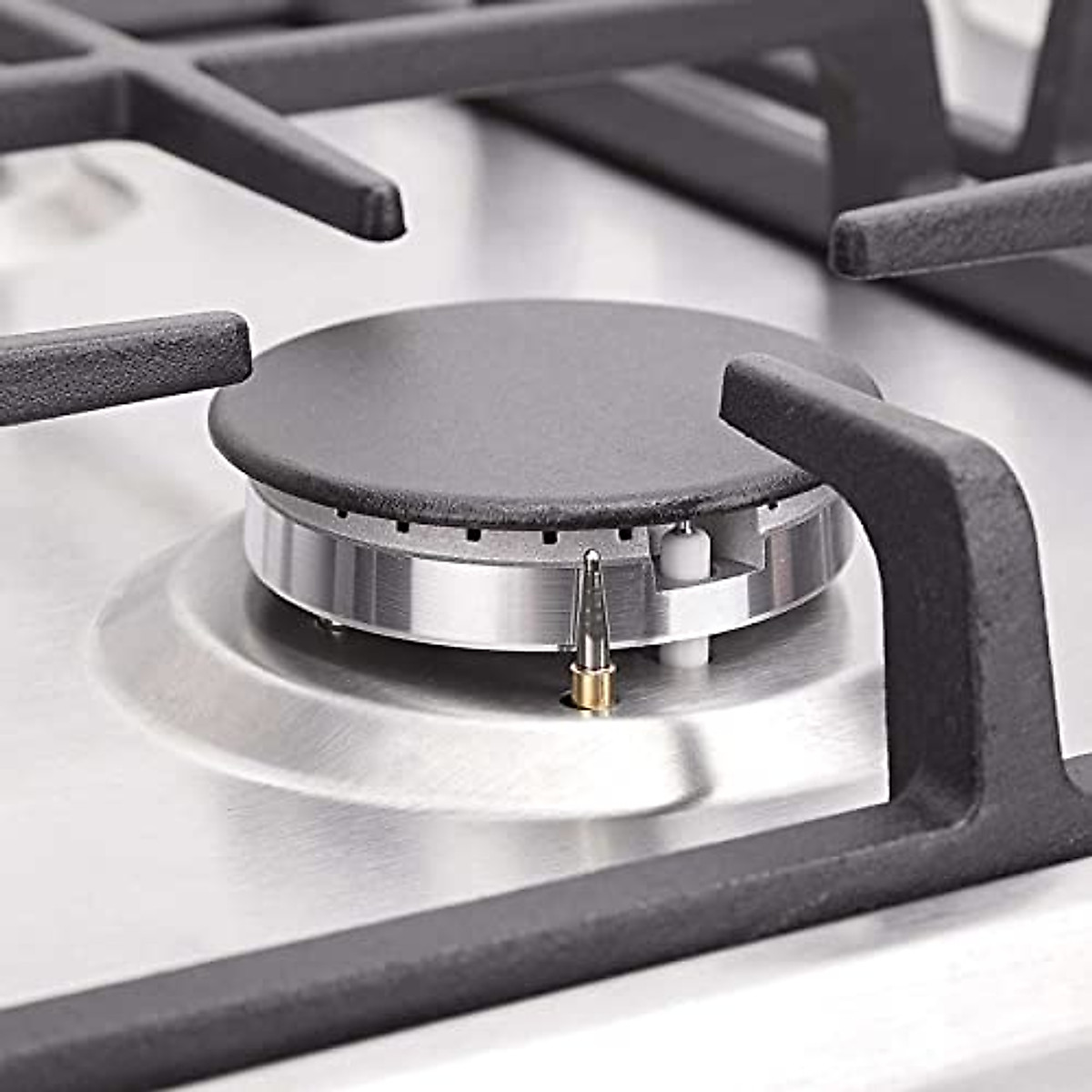 Gas Cooktop 30 Inch 5 Burners Gas Stove Gas Hob Stovetop Stainless Steel Cooktop Cast Iron Grates, Silver (30x 19.7x 4.5 inches)