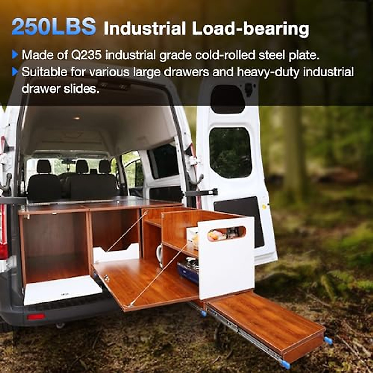 REGUDA Heavy Duty Locking Drawer Slides Full Extension Runners with Lock 12 14 16 18 20 22 24 26 28 30 32 34 36 38 40 Inch Side Mount Ball Bearing Rails Track Glides 250 Lbs (with lock, 20 inch)