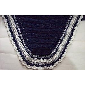 Avani Creations Ad Horse Ear Net Crochet Fly Veil Equestrian Fly Bonnet/veil/mask Standard Size