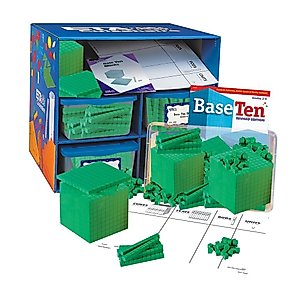 hand2mind Green Foam Base Ten Blocks Complete Set, Place Value Blocks, Counting Cubes for Kids Math, Base Ten Blocks Classroom Set, Math Blocks Kindergarten, Base 10 Math Manipulatives (Set of 644)