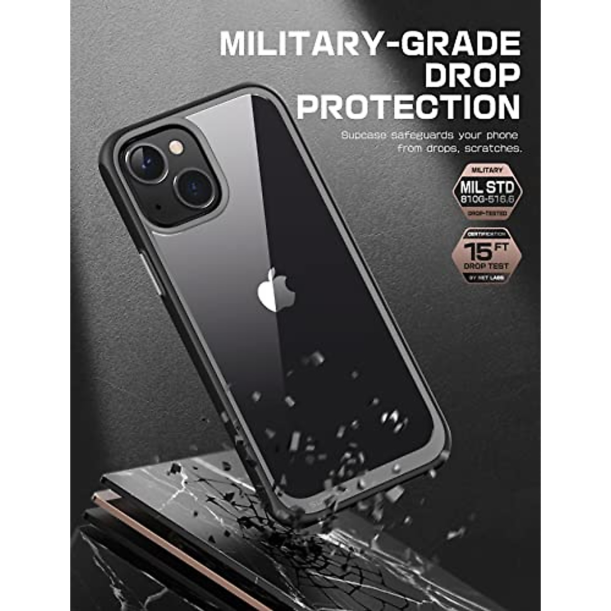 SUPCASE Unicorn Beetle Style Series Case for iPhone 14 Plus 6.7 Inch (2022), Premium Hybrid Protective Slim Clear Case (Black)