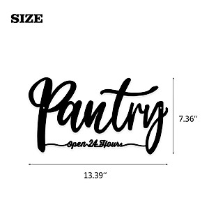 Metal Pantry Sign For Kitchen, Pantry Wall Decor, Rustic Farmhouse Kitchen Decorations Wall, 13.4 X 7.4 inches, Black