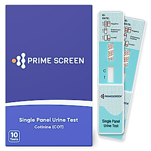 Prime Screen [10 Pack] Nicotine Tobacco Cotinine Urine Test Kit - Urine Dip Card Testing Cotinine from Smoking - WCOT-114