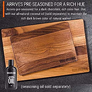 Made in USA Walnut Wood Cutting Board by Virginia Boys Kitchens - Butcher Block made from Sustainable Hardwood (17x11)
