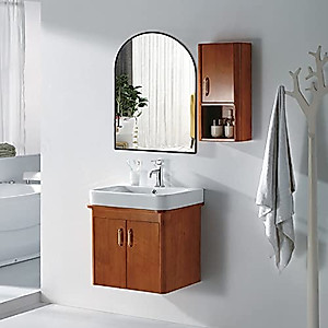 QDSSDECO Arched Mirror Black Vanity Wall Mirrors with Aluminum Frame for Bathroom, Living Room, Entryway, 24"x36"