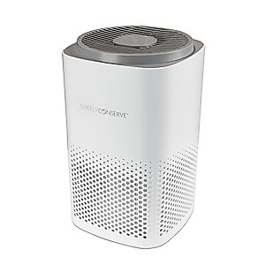 Simply Conserve Energy Star Tabletop Air Purifier for Home Cleans 6,960 ft3 per hour, True HEPA - 13 Filter, in White with Energy Saving Controls