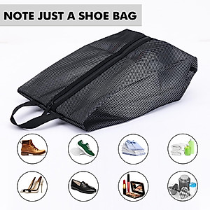 Fixwal Shoe Bags for Travel, 2 Pack, Translucent, Medium, Black, Waterproof Travel Shoe Bags for Packing