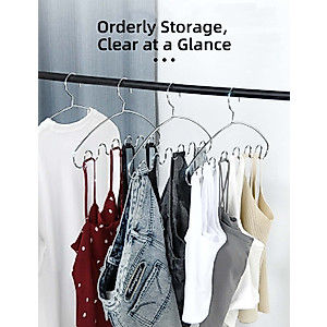 【Pack of 2】 Waikas Clothes Hangers with 7 Wave Grooves, 304 Stainless Steel, for Bras Suspenders Vests Ties Swimwear