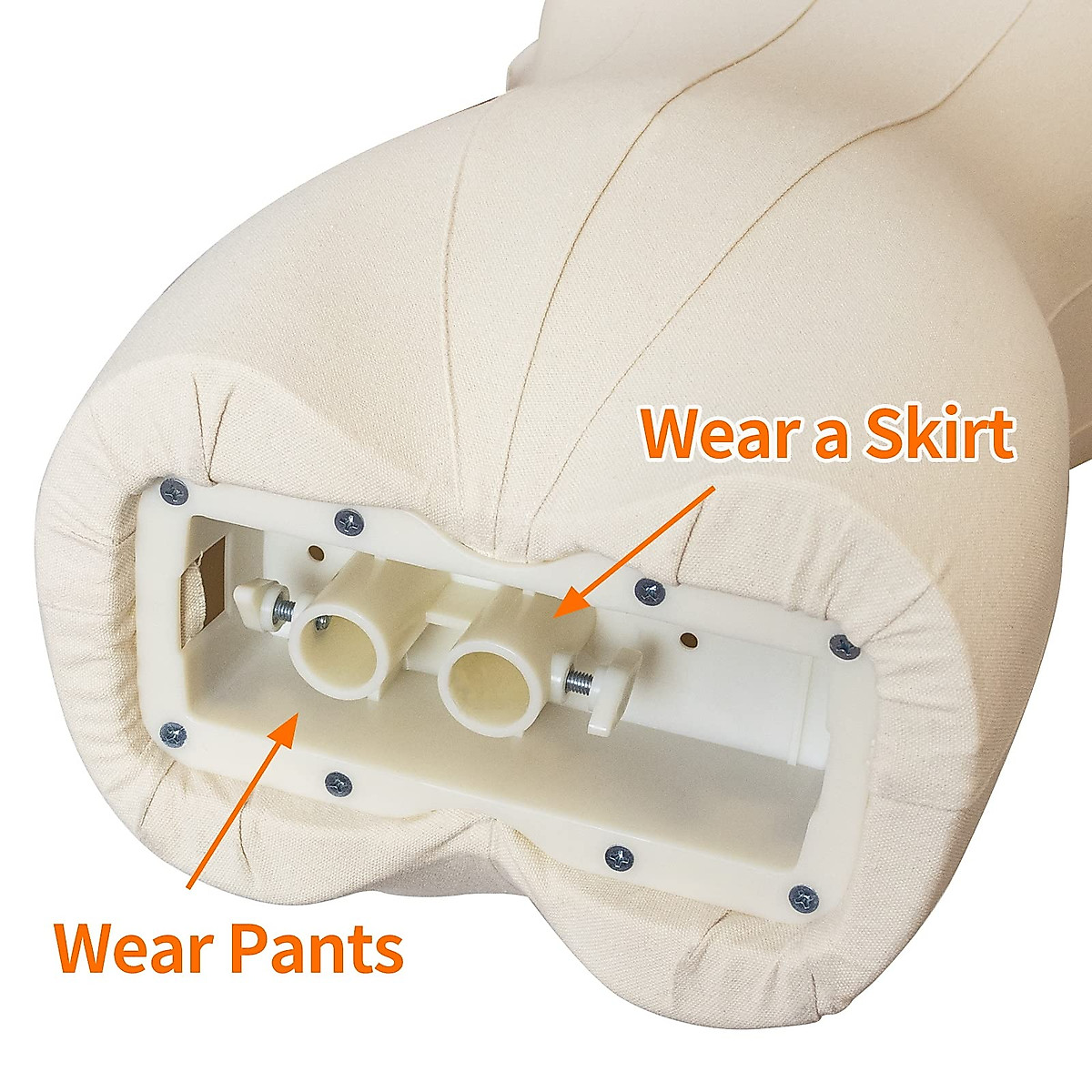 Female Mannequin Torso Dress Forms for Sewing Manicanequin Body Gold Metal Stand Detachable Head for Clothing Dress Jewelry Display, No Hands