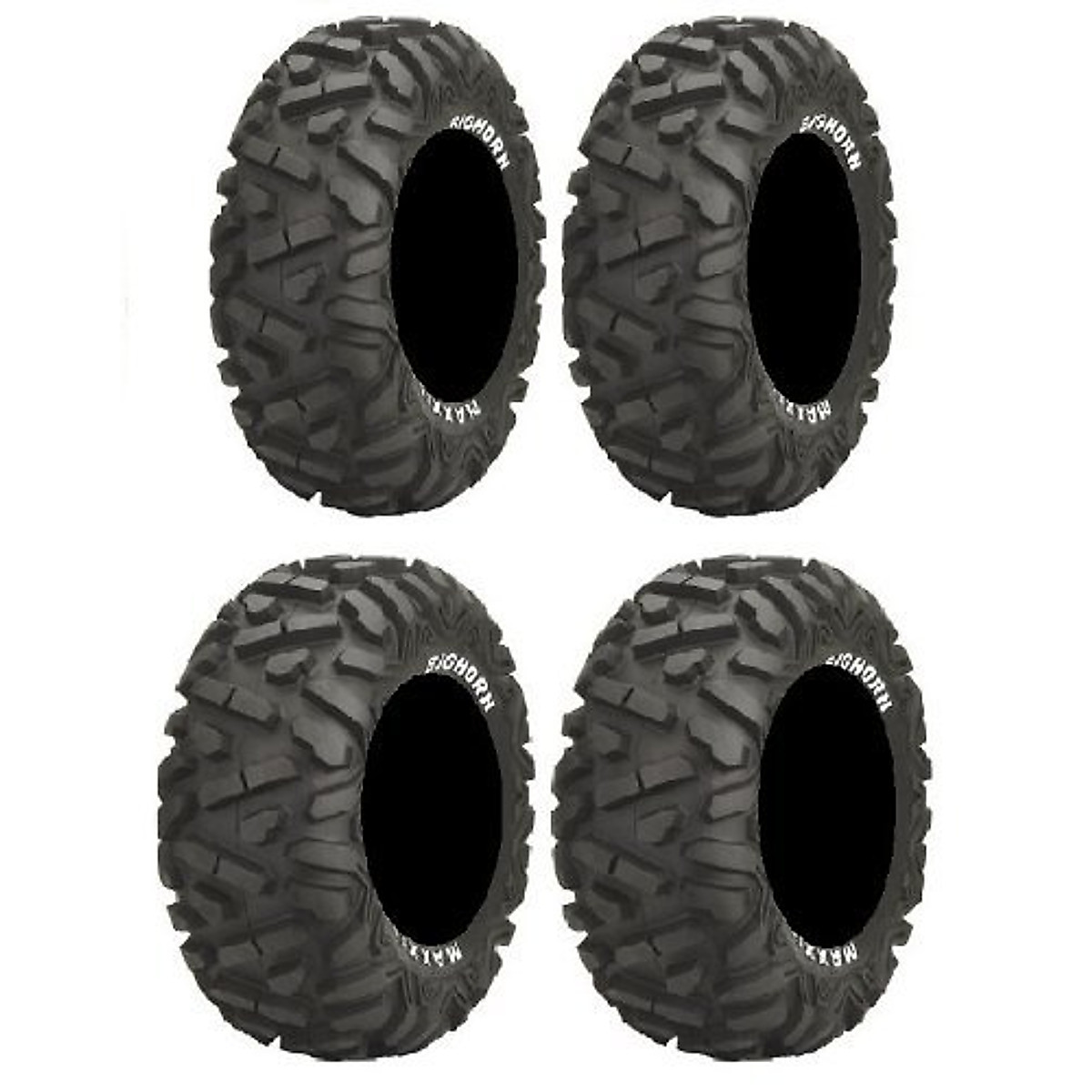 Full set of Maxxis BigHorn Radial 26x9-14 and 26x11-14 ATV Tires (4)