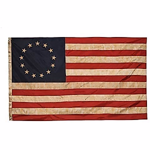 Betsy Ross Vintage Embroidered Flag - 3x5ft Premium Oxford Polyester - Founding Fathers Flags
