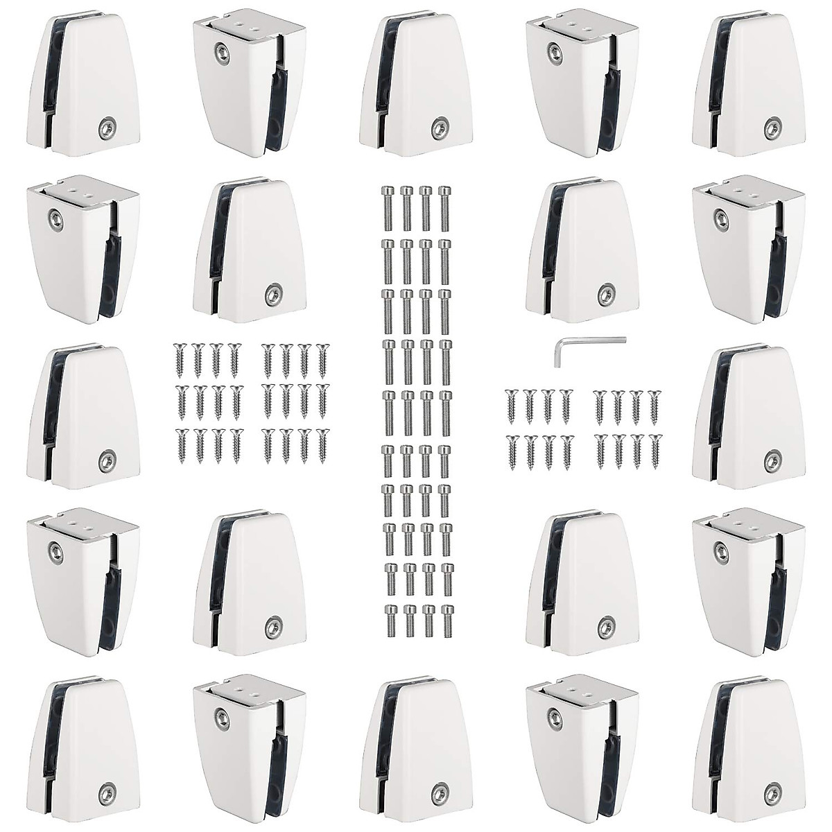 KSWLOR 20 PCS Office Desk Partition Support Bracket,Desk Divider Clamp Brackets Shelf Clip Clamp Holder Screen Clip Holders,Desk Privacy Screen Clips Clamps Sneeze Guard Bracket Support 0-1/2" Panel