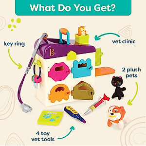 B. toys - Toy Vet Set For Toddlers, Kids - Pet Care Set - Pretend Play Set - Vet Clinic, Tools, Plush Toys - 2 years + - Pet Vet